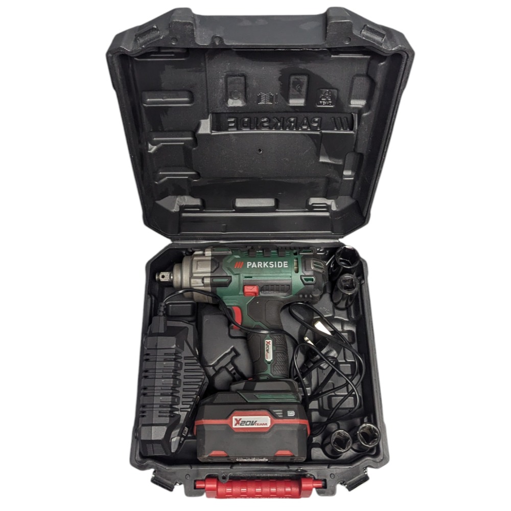 Used PARKSIDE® Cordless Impact Wrench Set Batteries + Sockets PASSK 20 ...