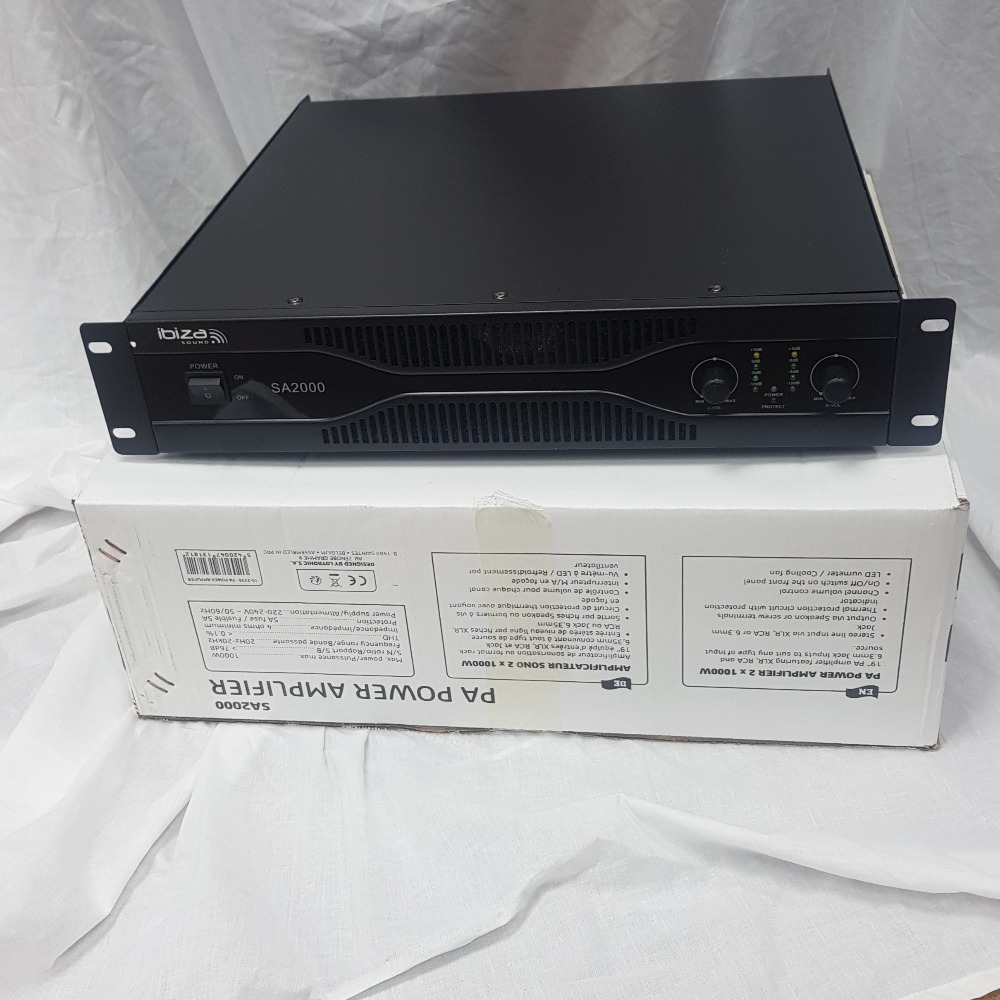 New Ibiza Sound SA2000 High Power Amplifier 2 x 100W DJ Disco System ...