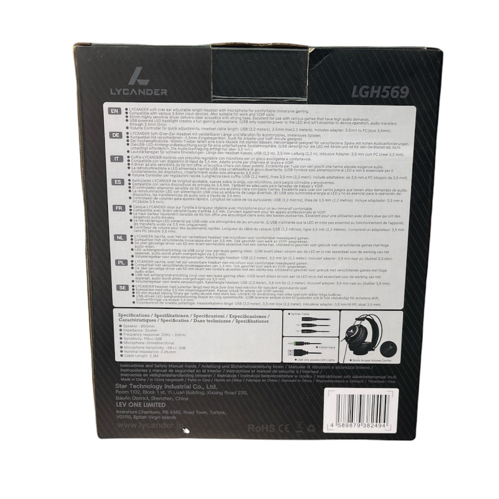 Pre-owned LYCANDER Gaming Headset with Microphone LED Light - - Own4Less