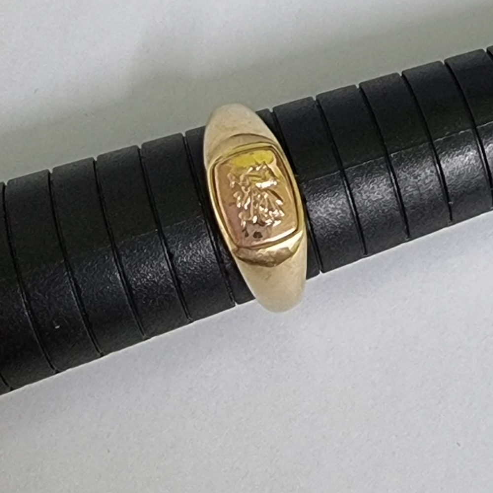 Pre-owned Clogau 9ct Yellow Gold & Rose Welsh Dragon Signet Ring Fully ...