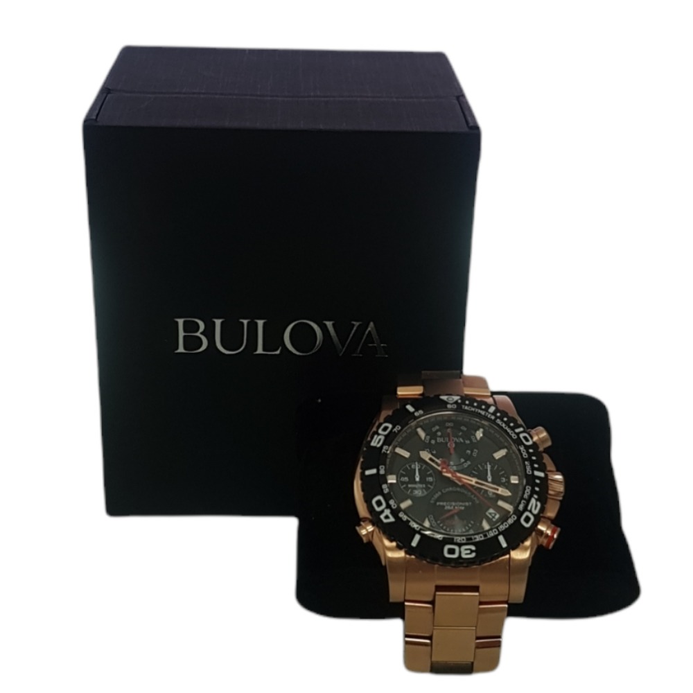 Like New Bulova Men's Chronograph Rose Gold Colour Bracelet Watch ...