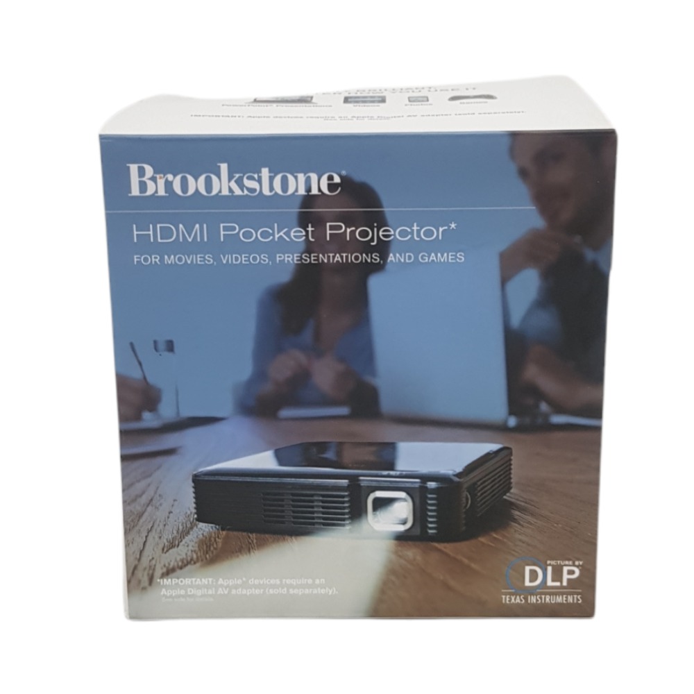Pre-owned Brookstone HDMI Pocket Projector 85 Lumens Model 801143 ...